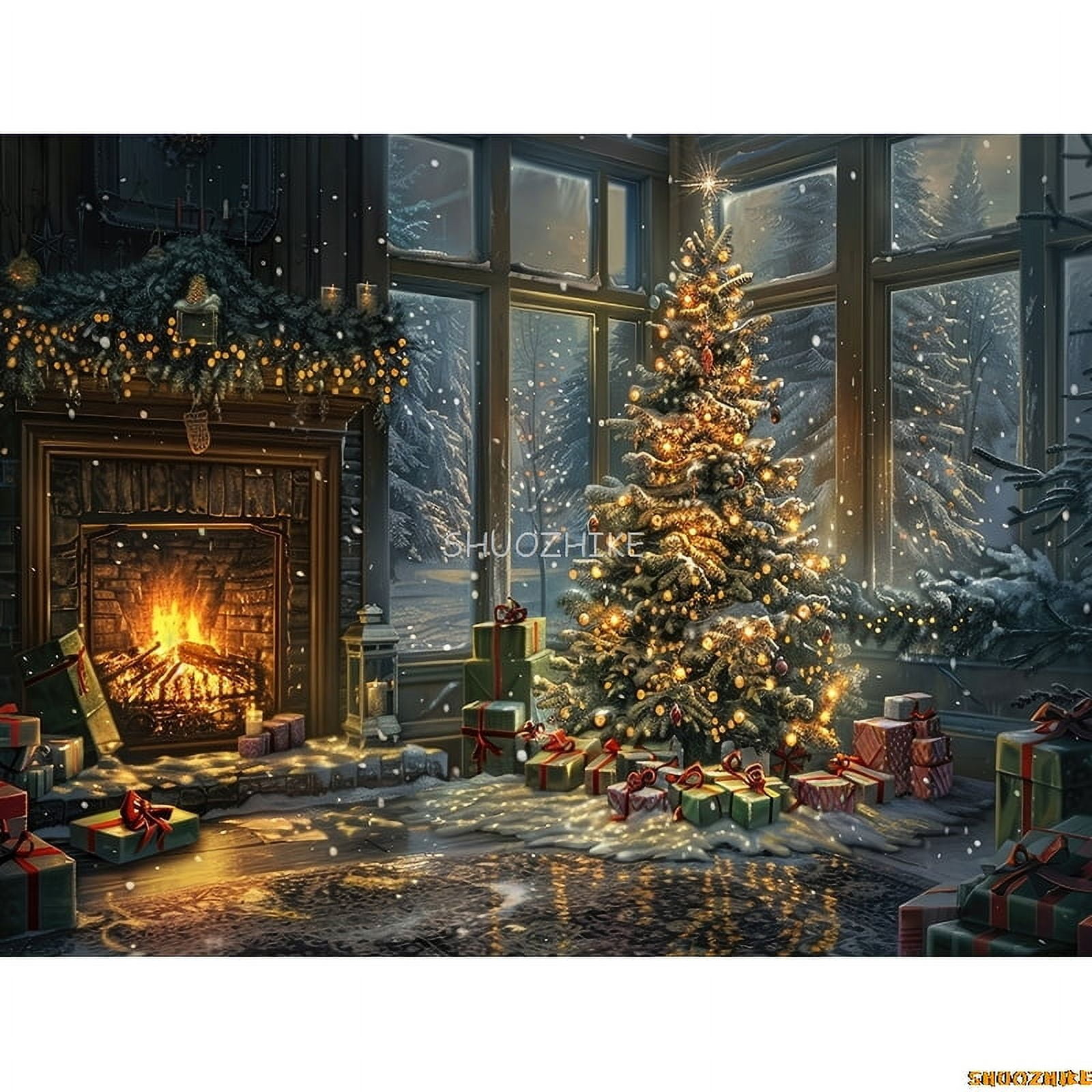Christmas Tree ration Living Room Photography Backdrops Welcome New ...
