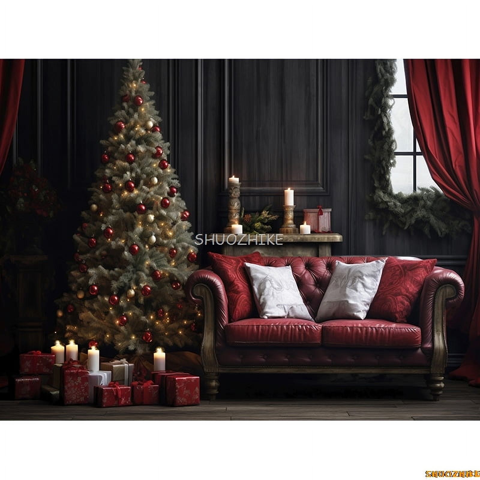 Christmas Tree ration Living Room Photography Backdrops Welcome New ...