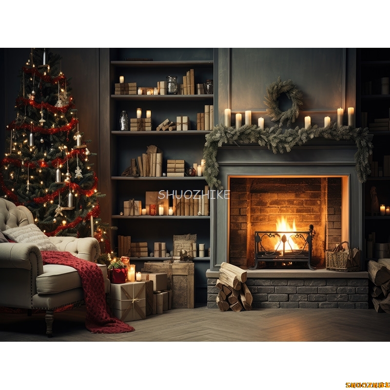 Christmas Tree ration Living Room Photography Backdrops Welcome New ...