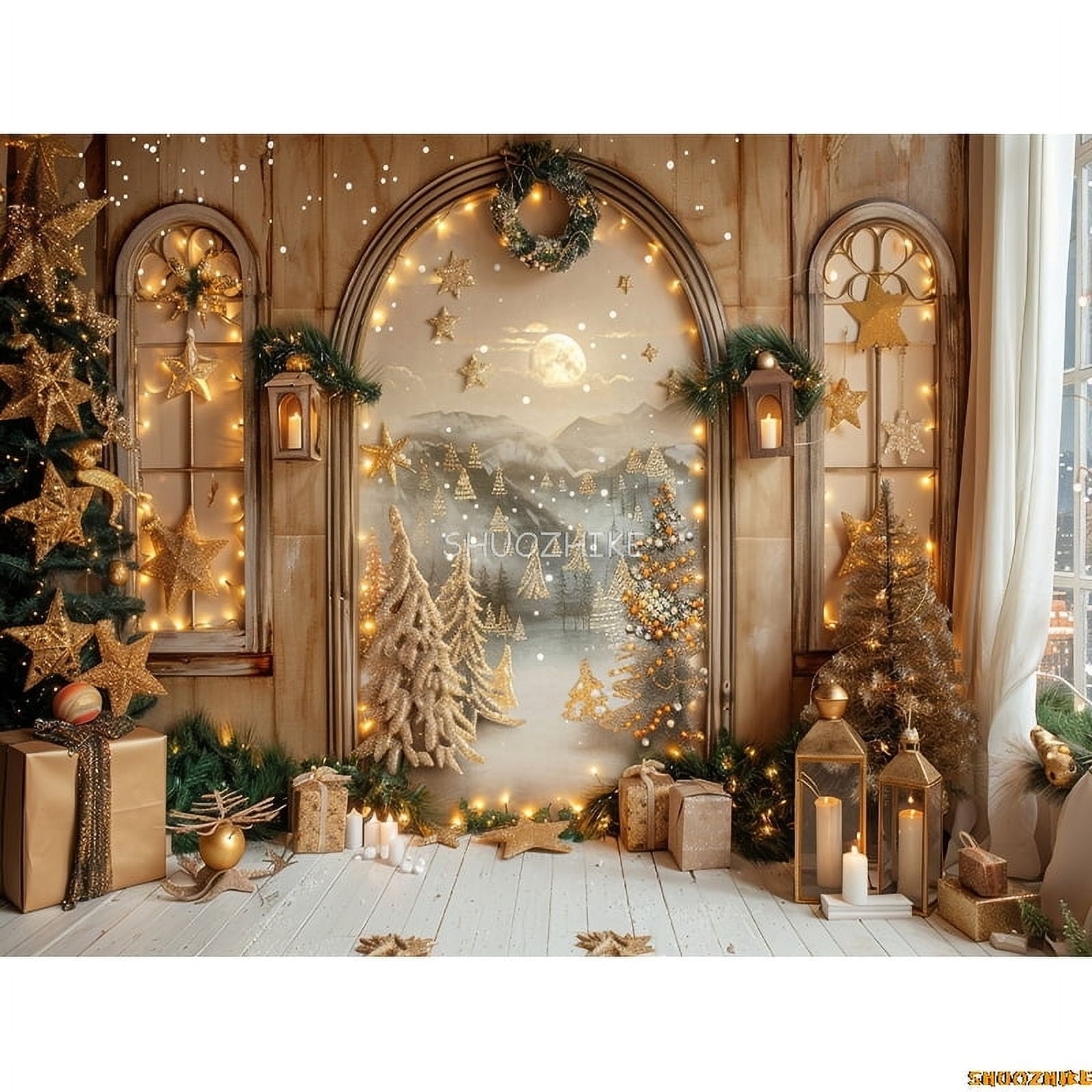 Christmas Tree ration Living Room Photography Backdrops Welcome New ...