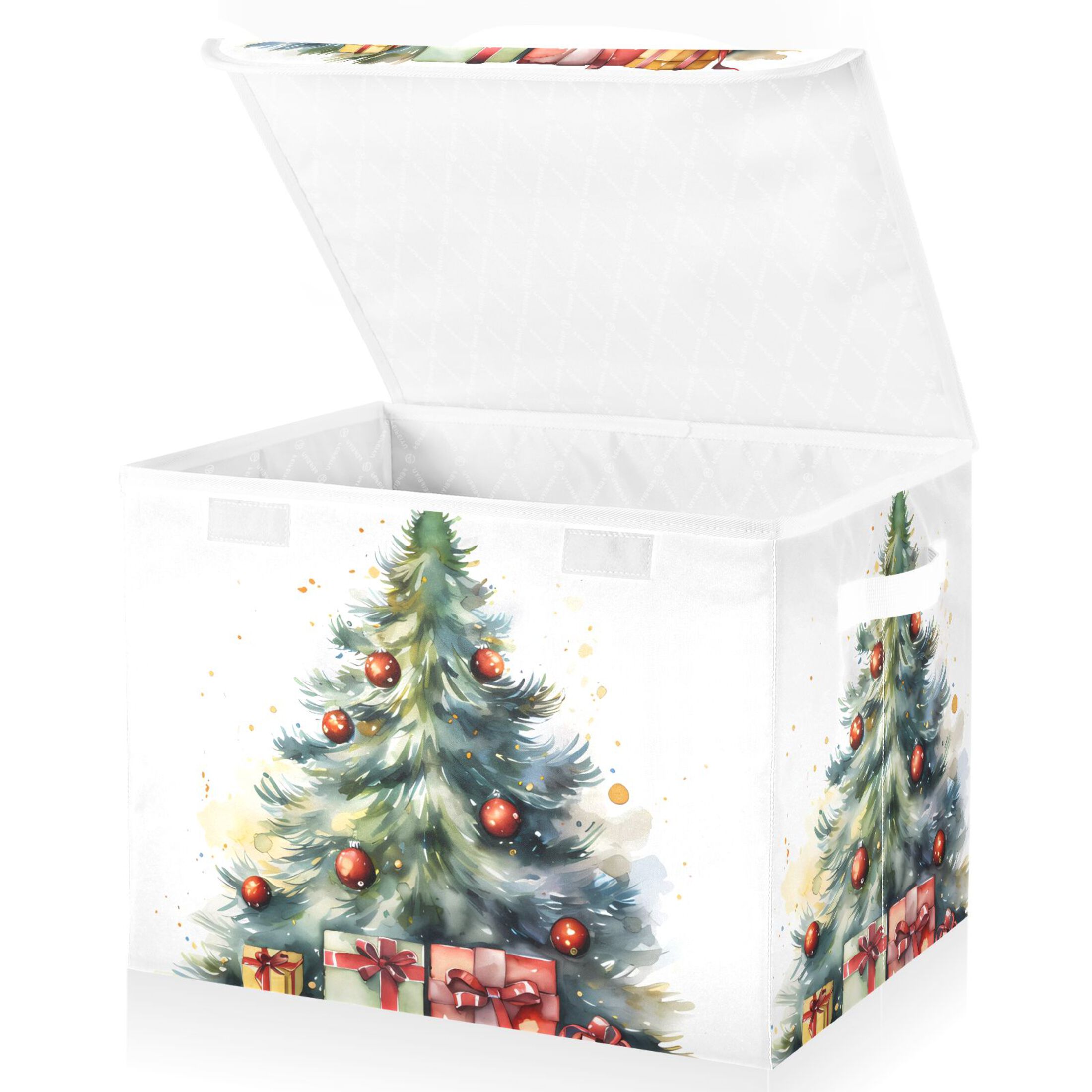 Christmas Tree with Gift Large Lidded Bin Foldable Storage Baskets ...