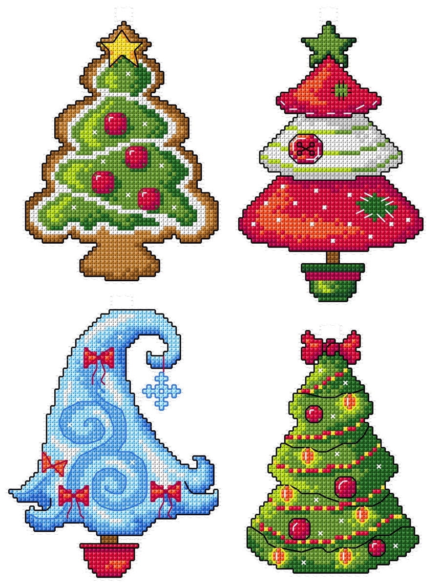 Christmas Trees 141CS Counted Cross-Stitch Kit - Walmart.com