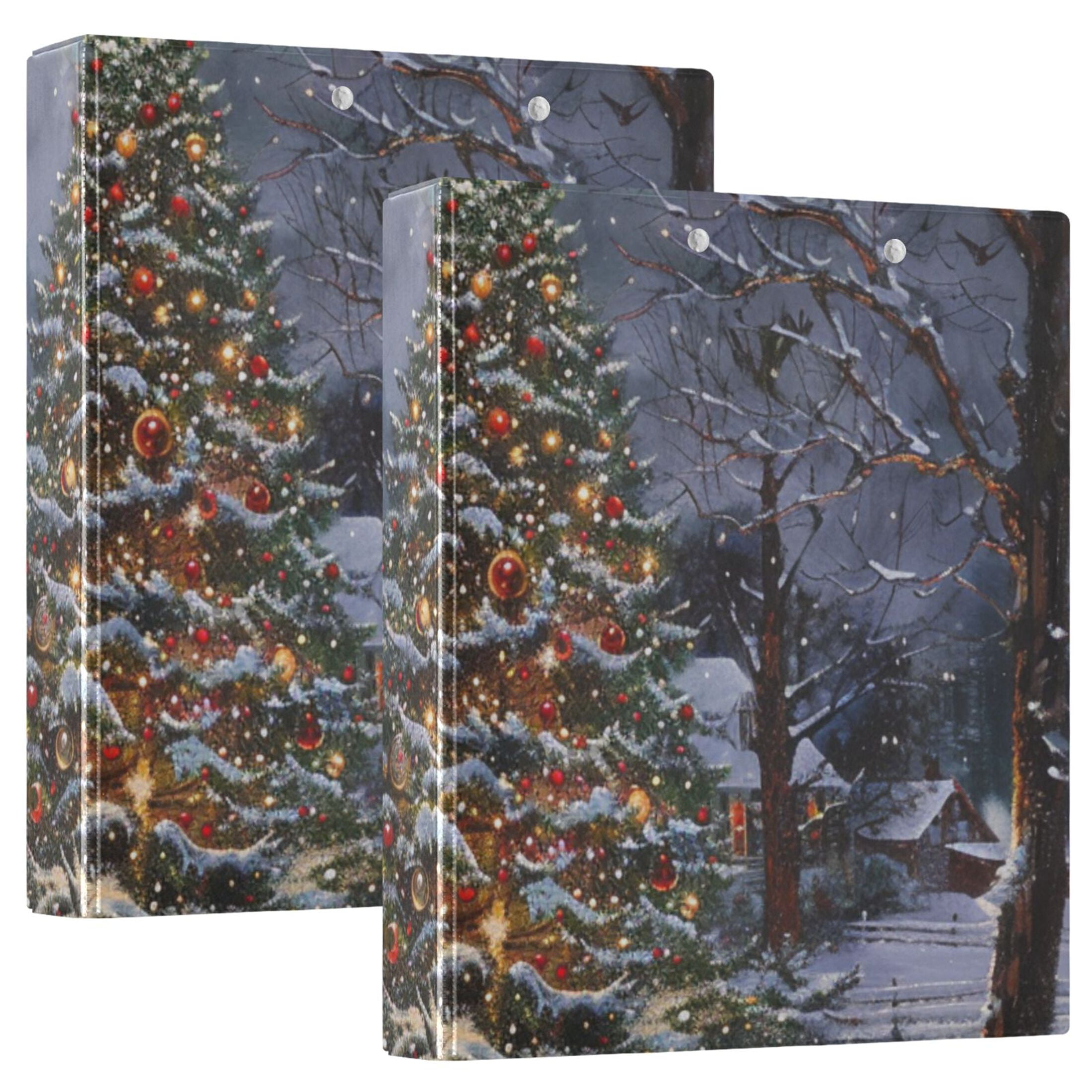 Christmas Trees 3 Ring Binders 1.5 inch Hardcover File Folders with ...