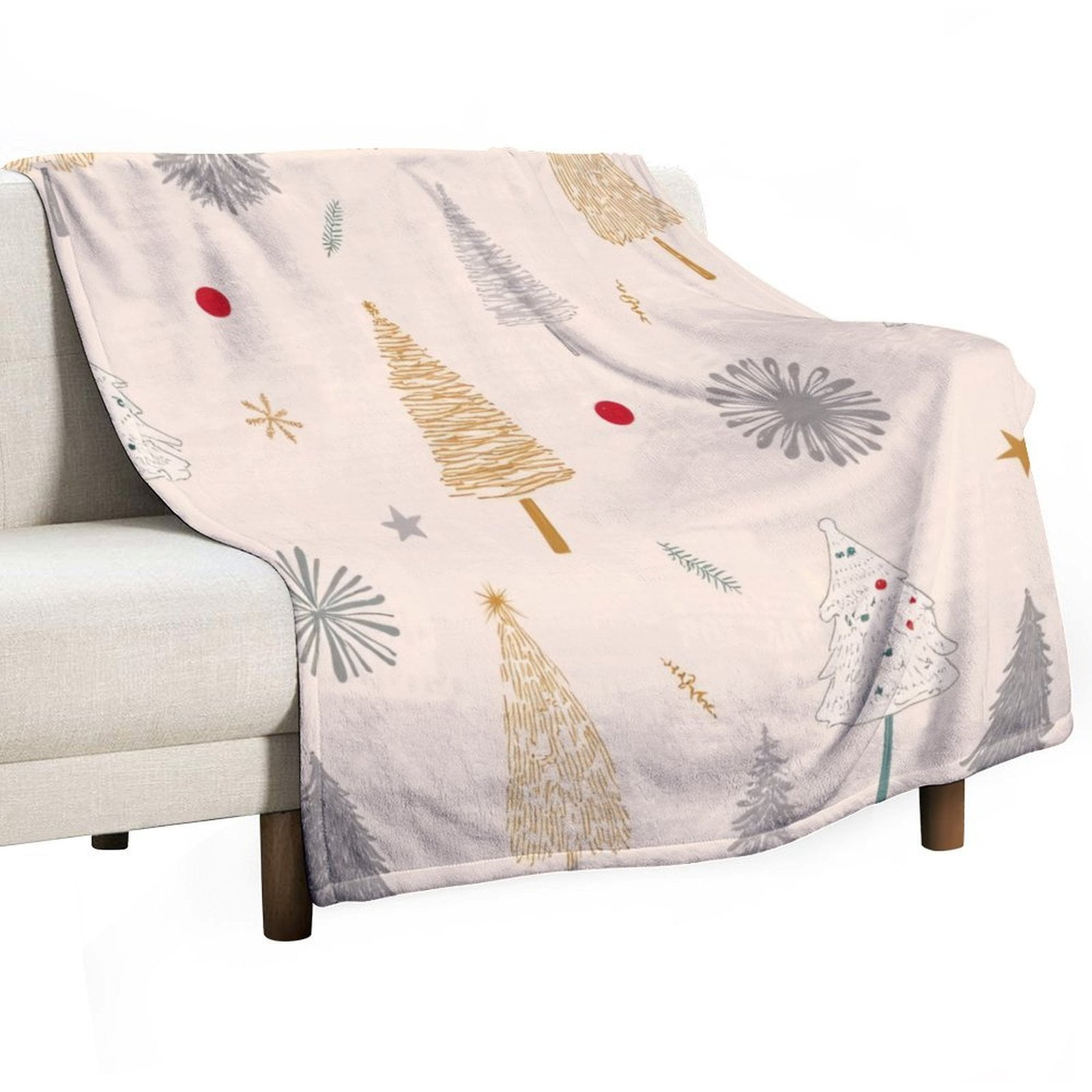 Christmas Trees And Snowflakes Pattern Blanket Soft Throw Warm ...