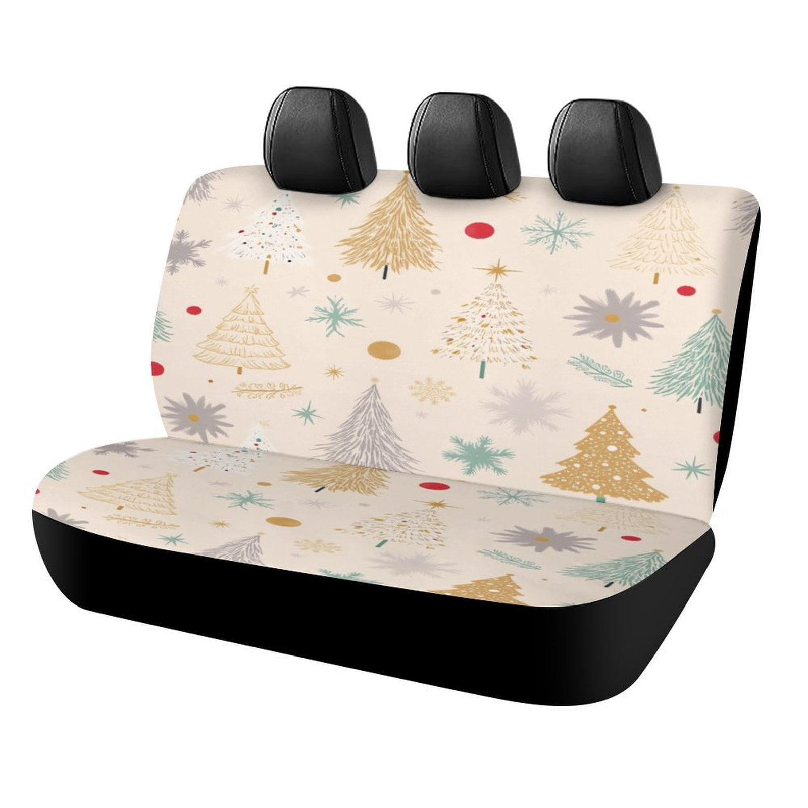 Christmas Trees And Snowflakes Pattern Car Rear Seat Covers,Bench Back ...