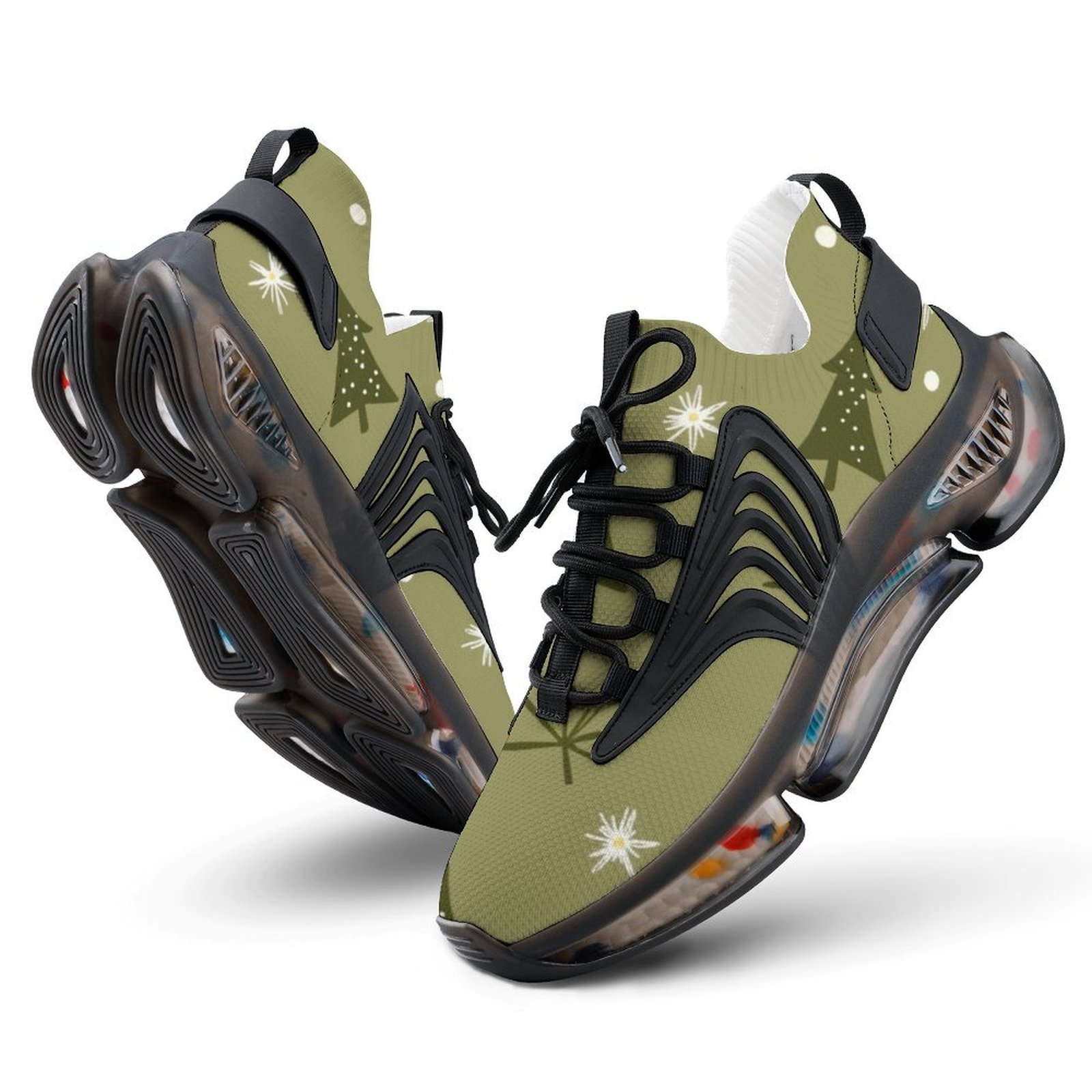 Christmas Trees And Snowflakes Pattern Walking Shoes for Men Woman ...