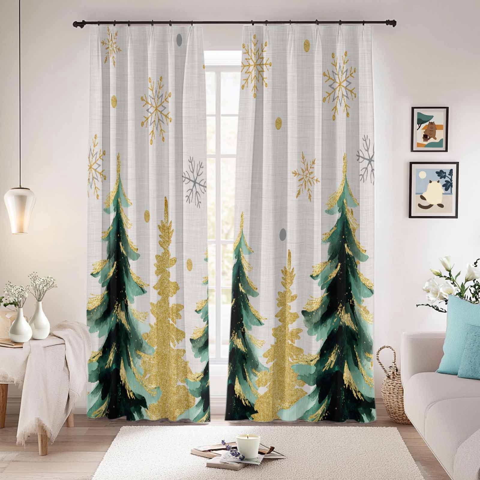 Christmas Trees Blackout Curtains for Bedroom/Living Room, Pinch ...