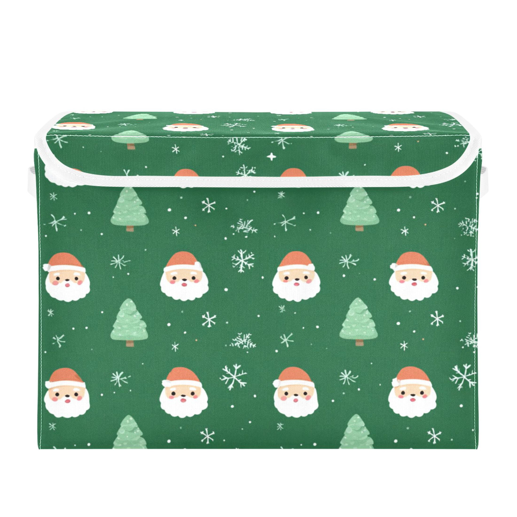 Christmas Trees Cartoon Santa Faces Snowflakes Foldable Storage Bins ...