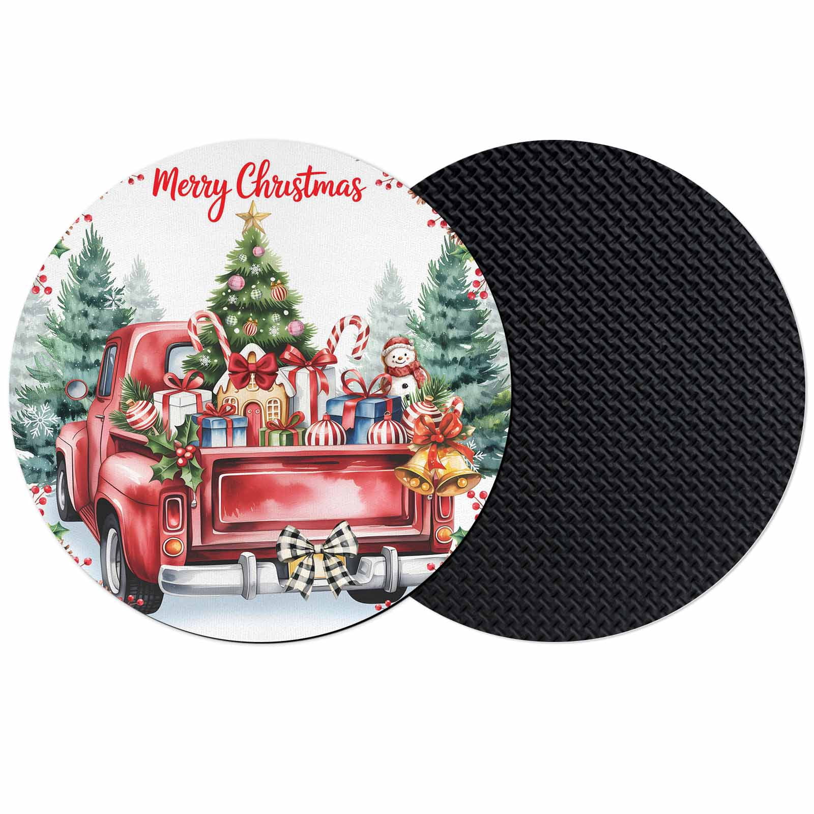 Christmas Trees Coasters Set of 2, Absorbent Coasters for Drinks, Red ...