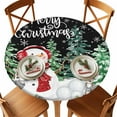 Christmas Trees Deer Fitted Round Tablecloths Elastic Edged Table ...