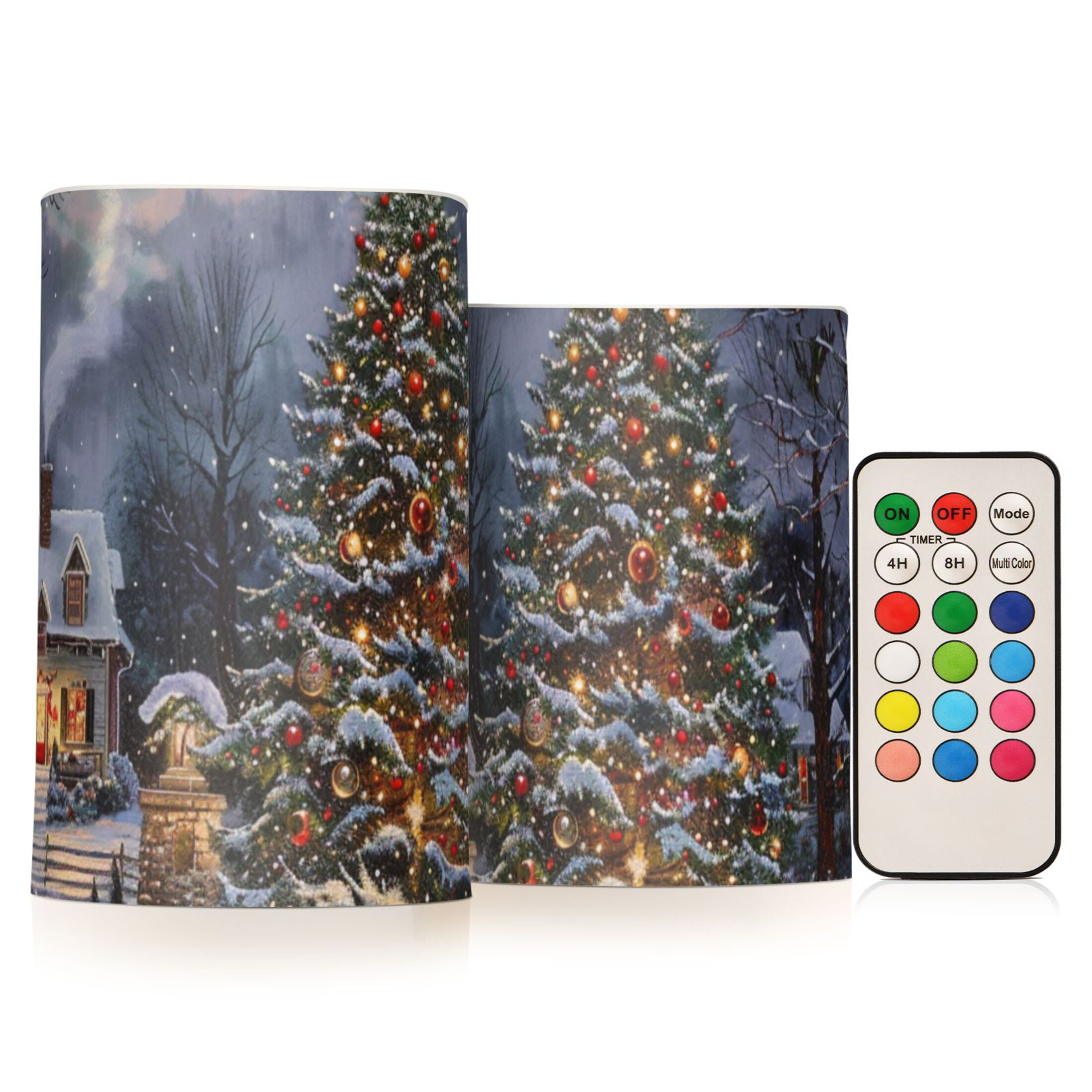 Christmas Trees Flameless Candles LED Lights Battery Operated Candles ...