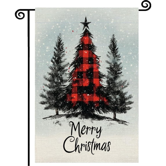 Christmas Trees Garden Flag 12x18 Inch Double Sided Winter Welcome ...