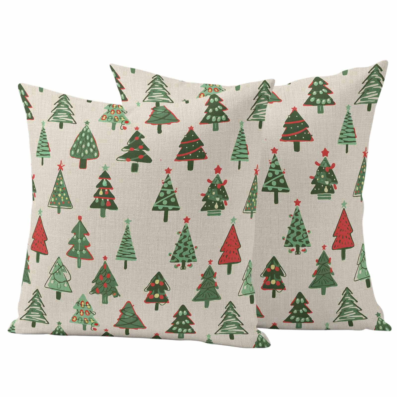 Christmas Trees Outdoor Waterproof Pillow Covers, Winter Farmhouse ...