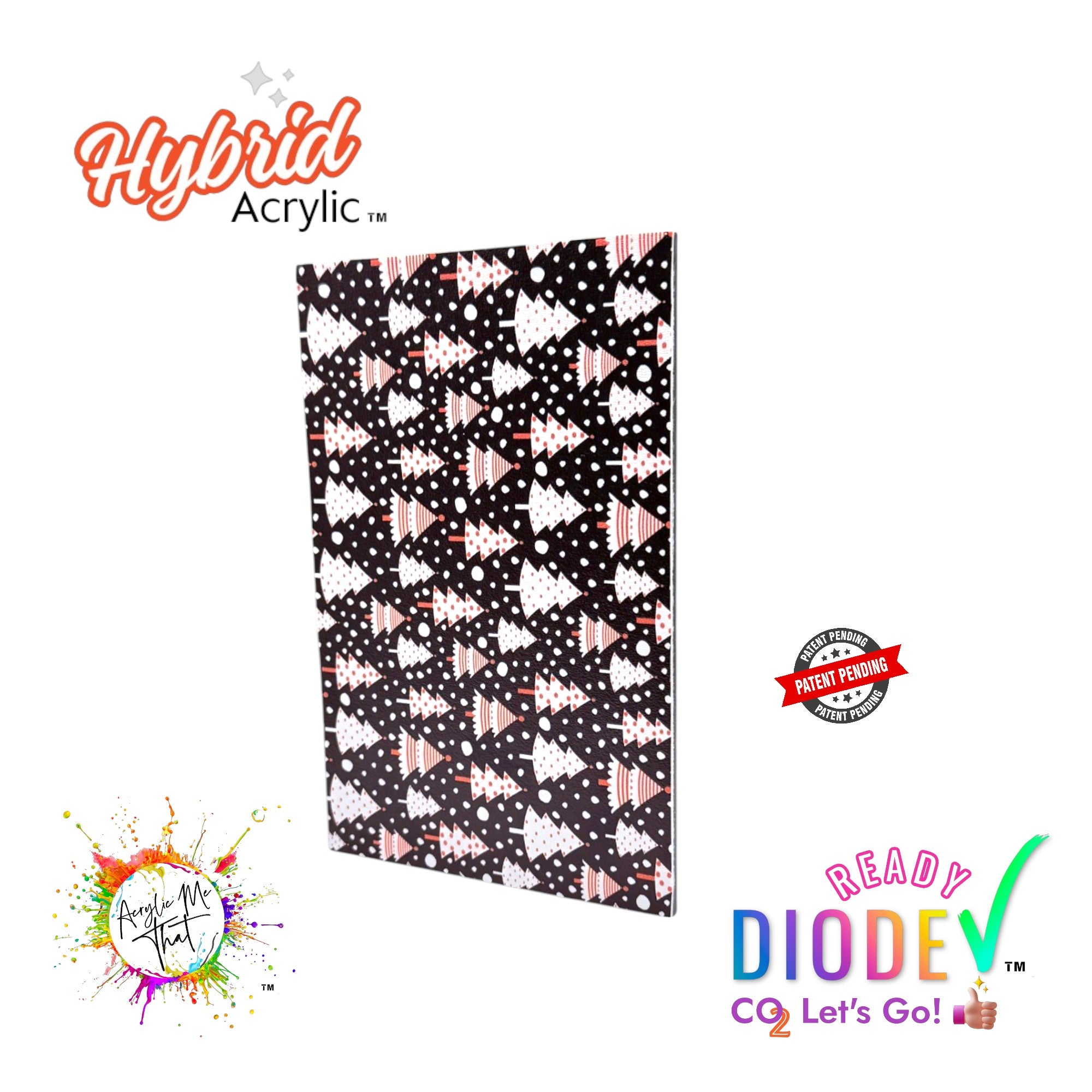 Christmas Trees Pattern Hybrid Acrylic | CO2 and Diode Laser Acrylic ...