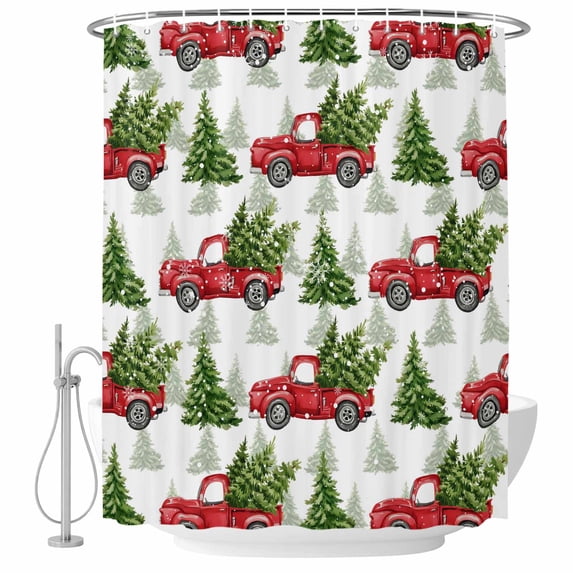 Christmas Trees Shower Curtain, Waterproof Shower Curtains for Bathroom ...