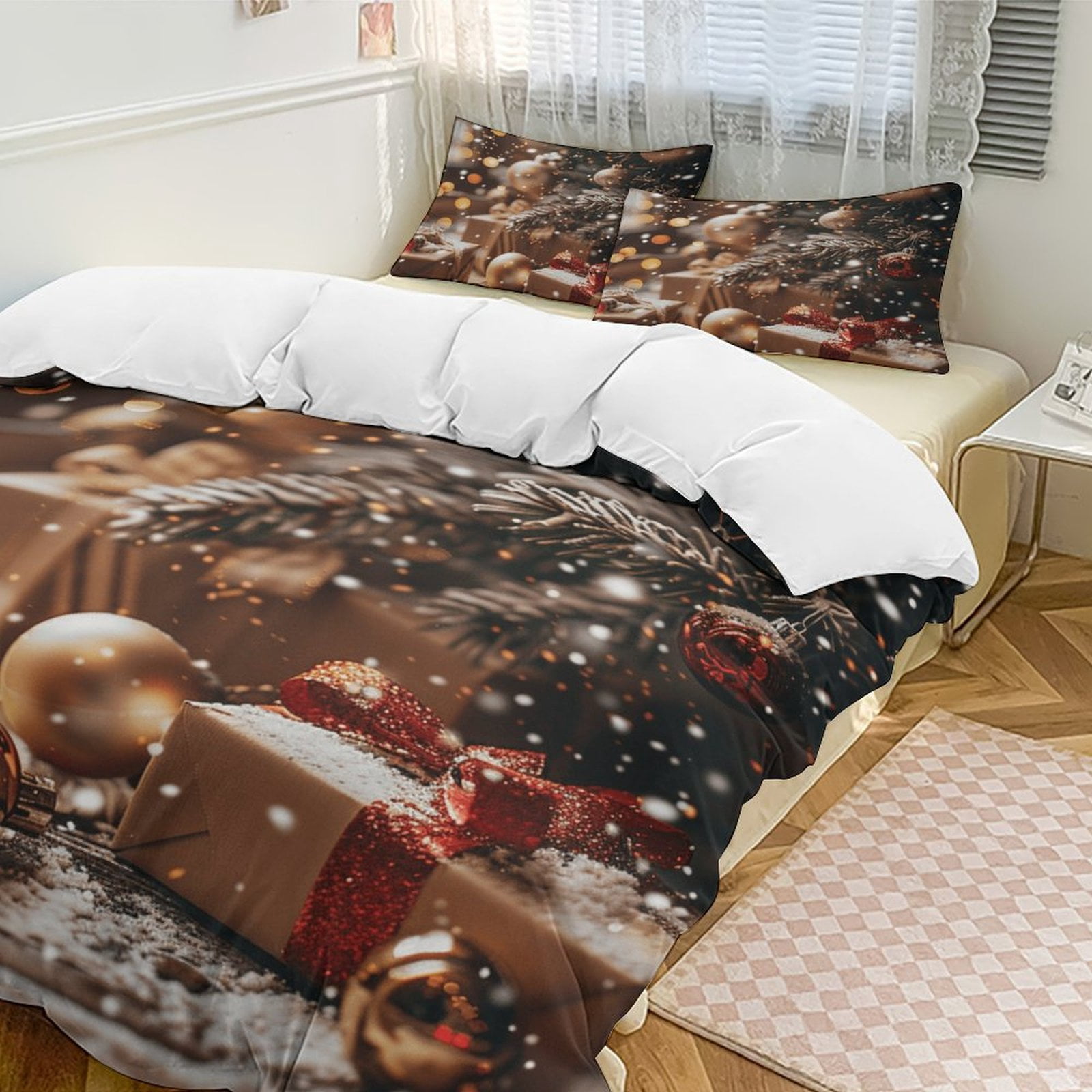 Christmas Trees, Snowmen 3D Duvet Cover Set Quilt Cover Theme of Kid ...