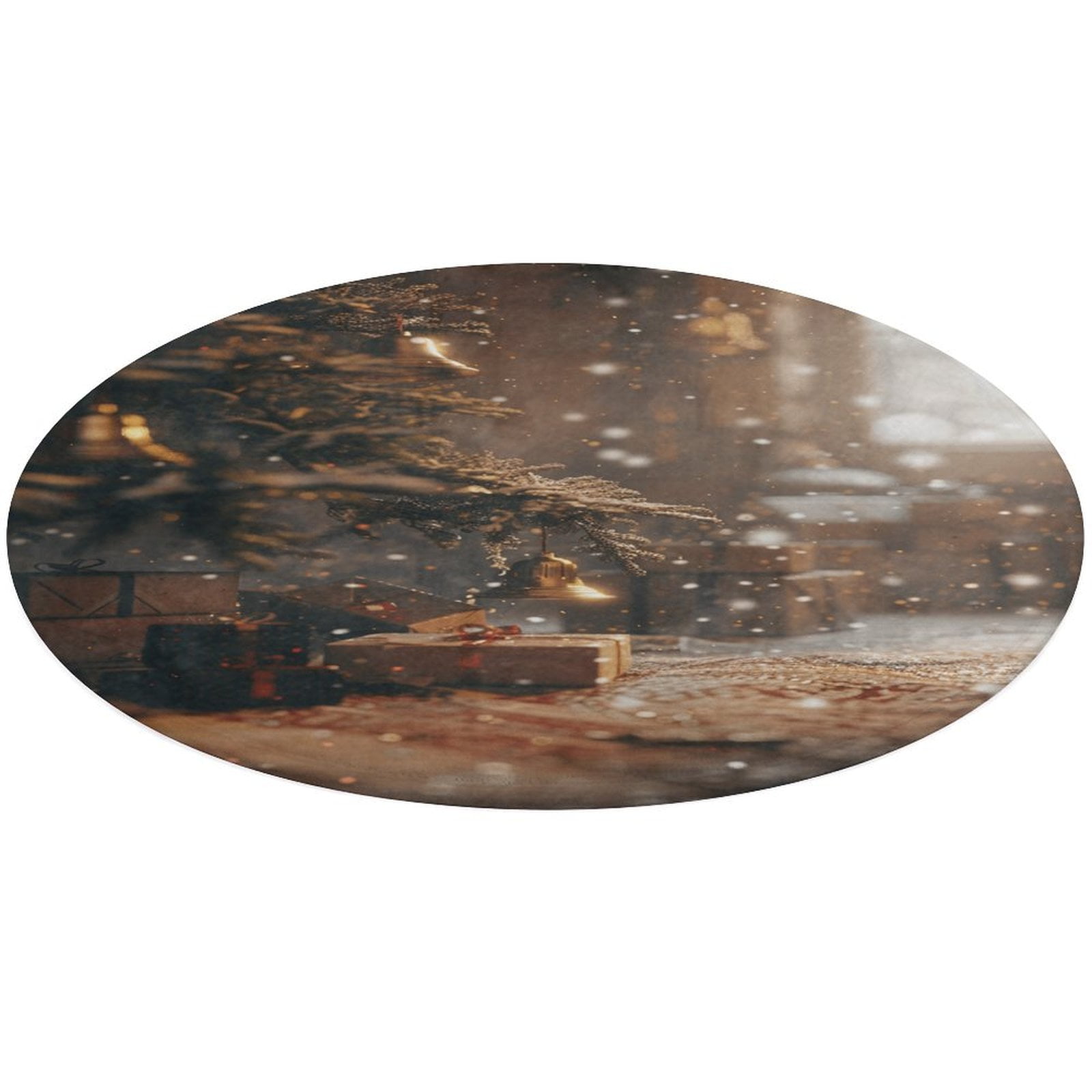 Christmas Trees, Snowmen Round Small Area Rug, Print Non Slip Washable ...