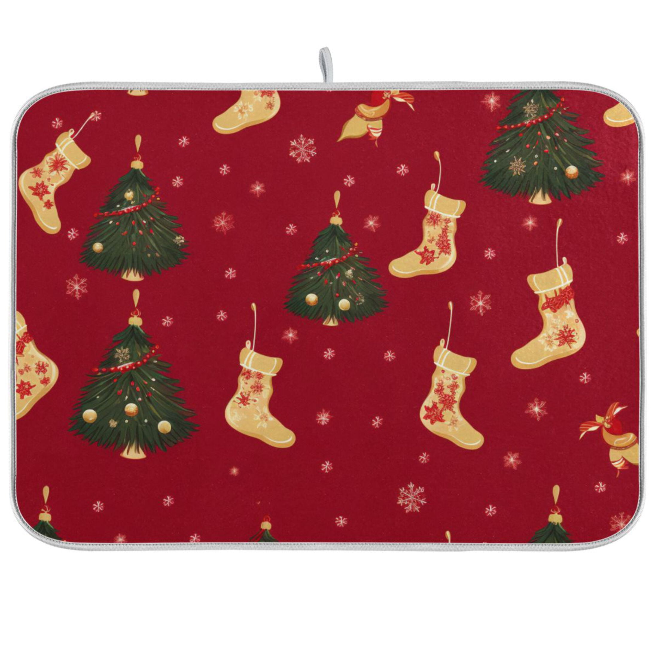 Christmas Trees Socks Dish Drying Mat Dish Drainer Rack Mats Water ...