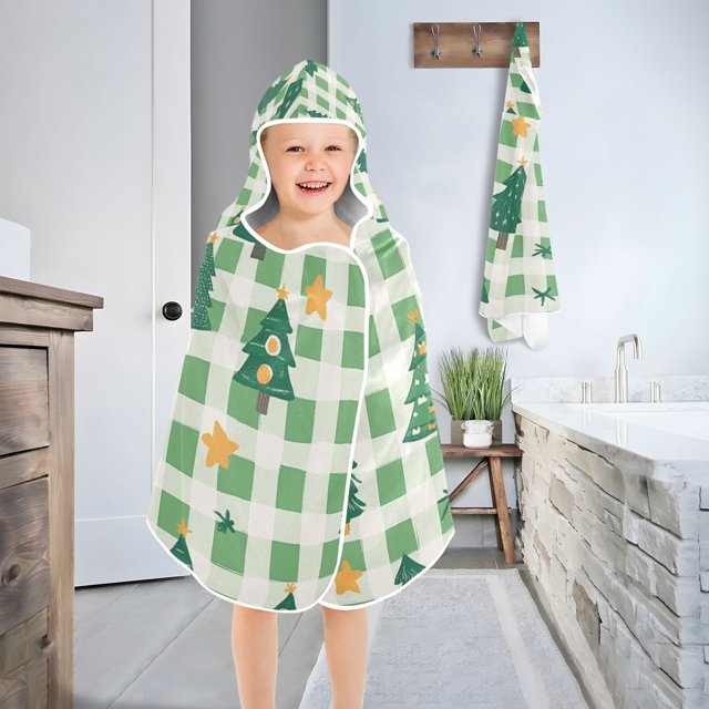 Christmas Trees Stars Toddler Bath Towel Baby Kid Bath Towels Beach ...