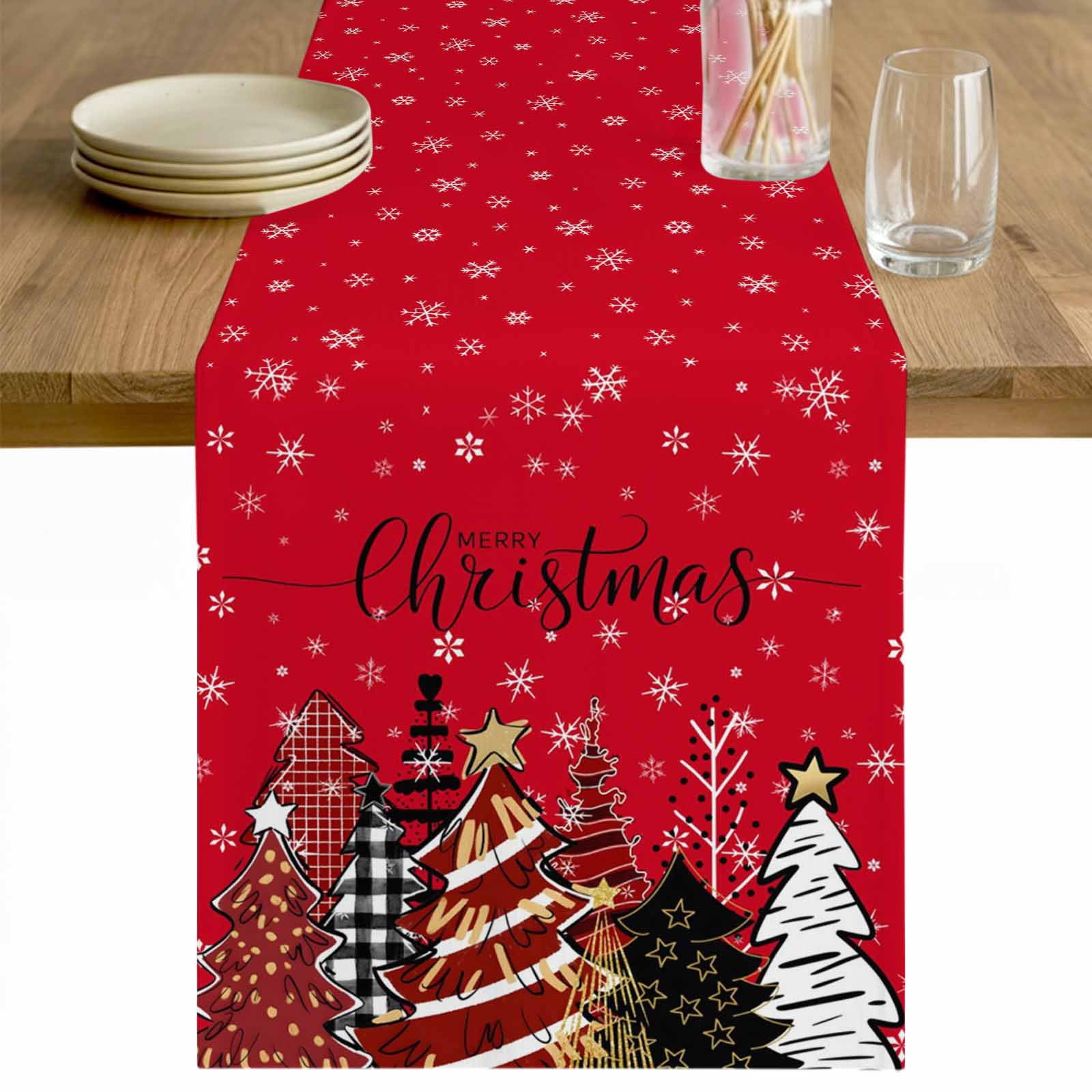 Christmas Trees Table Runner 60 Inches Long Farmhouse Dress Scarves ...