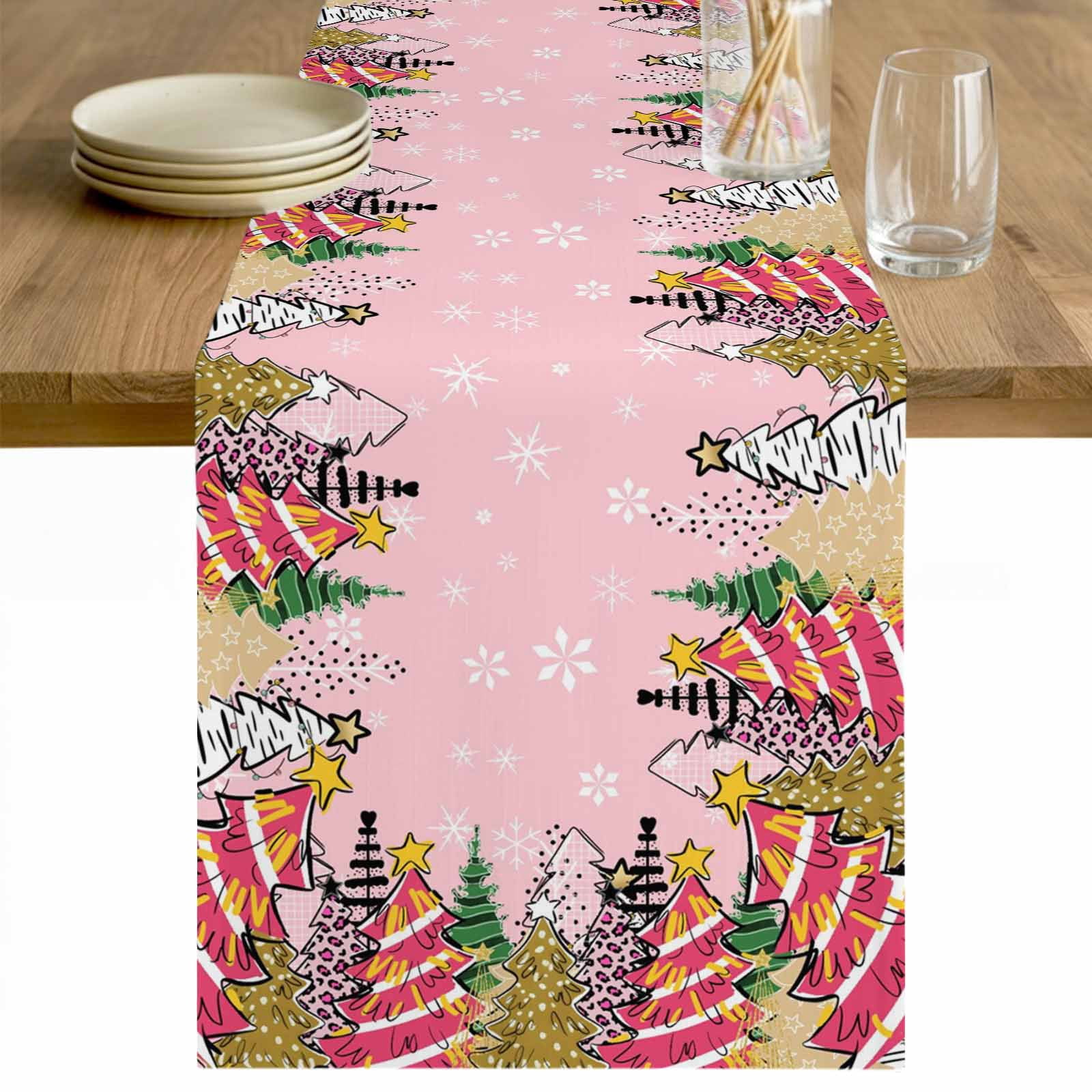 Christmas Trees Table Runner 90 Inches Long Farmhouse Dress Scarves ...
