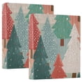 Christmas Trees Whimsical Multicolor Round Ring Binder 3 Rings 1.5 ...