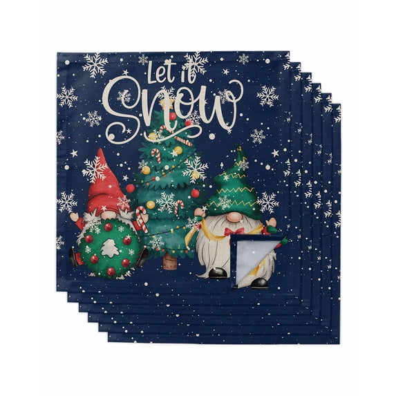 Christmas Trees Winter Cloth Napkins Set of 6 Reusable Dinner Napkins ...