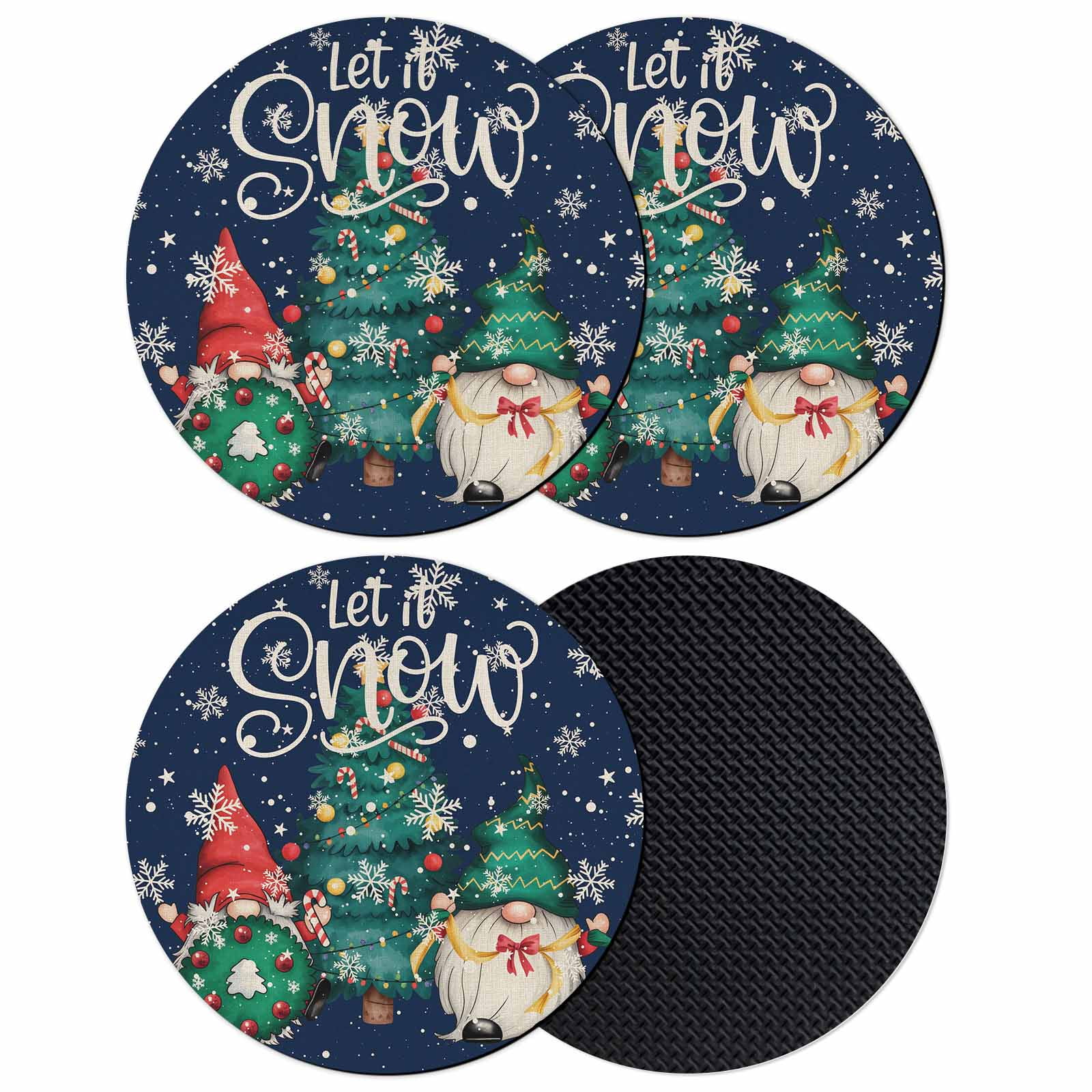 Christmas Trees Winter Coasters Set of 4, Absorbent Coasters for Drinks ...