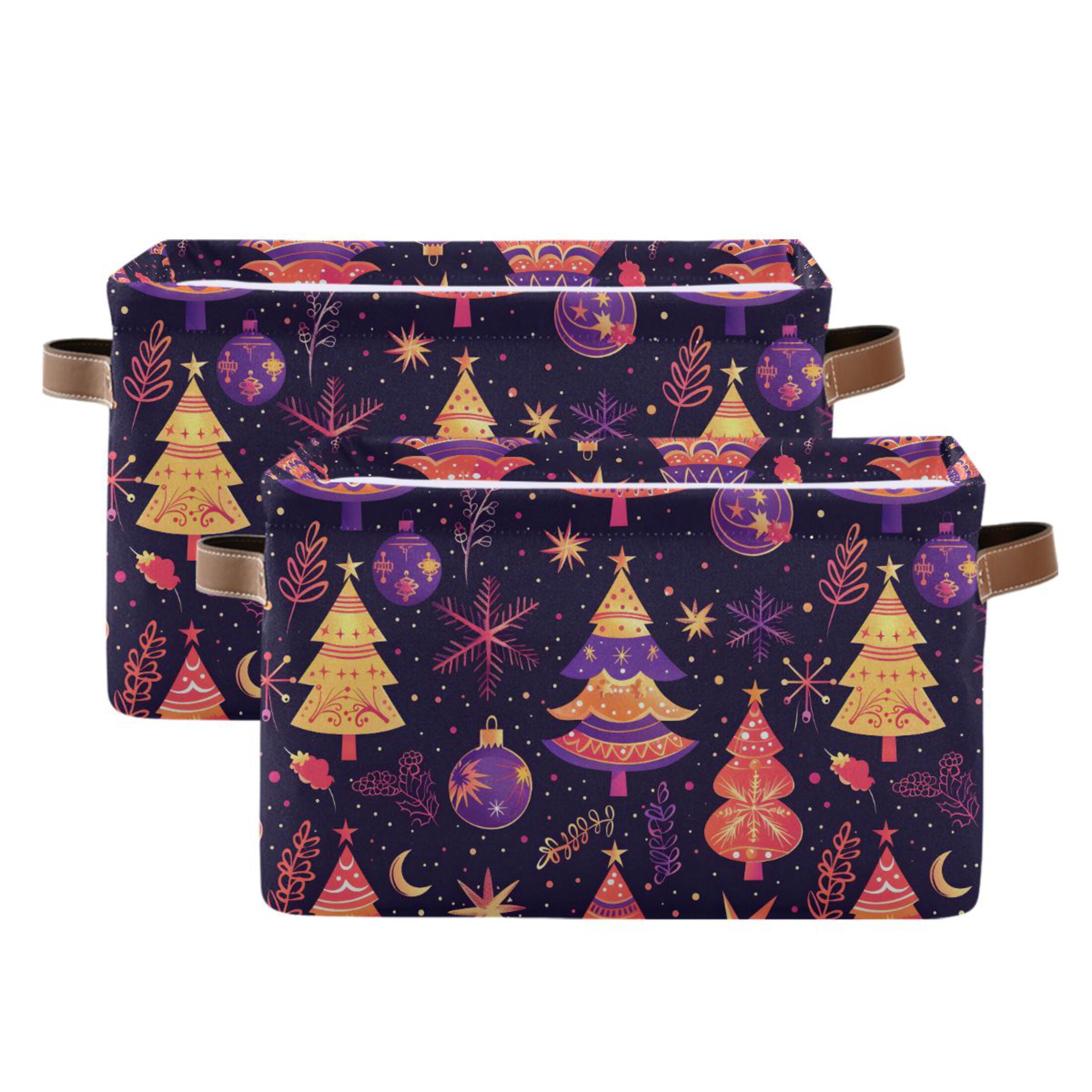 Christmas Trees and Snow Storage Bins with Handle Fabric Organizer ...