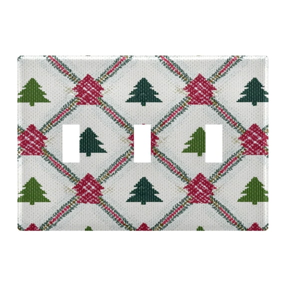 Christmas Trees with Colorful Diagonal Lines Light Switch Cover ...