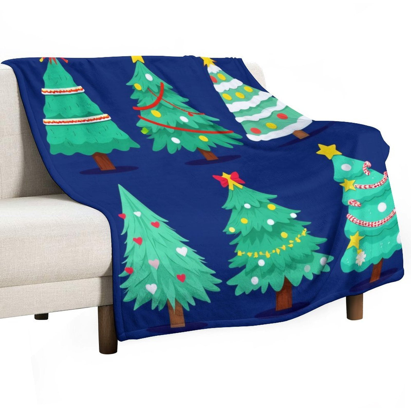 Christmas Trees with Decorations Blanket Soft Throw Warm Lightweight ...