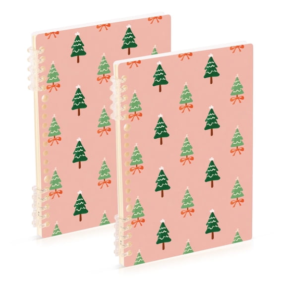 Christmas Trees with Orange Bows Notebook Detachable Coil Notebook ...