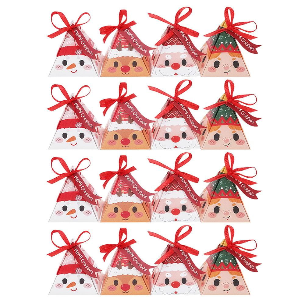 Christmas Triangle Gift Box, 8/16-Piece DIY Foldable Gift Box Set with ...