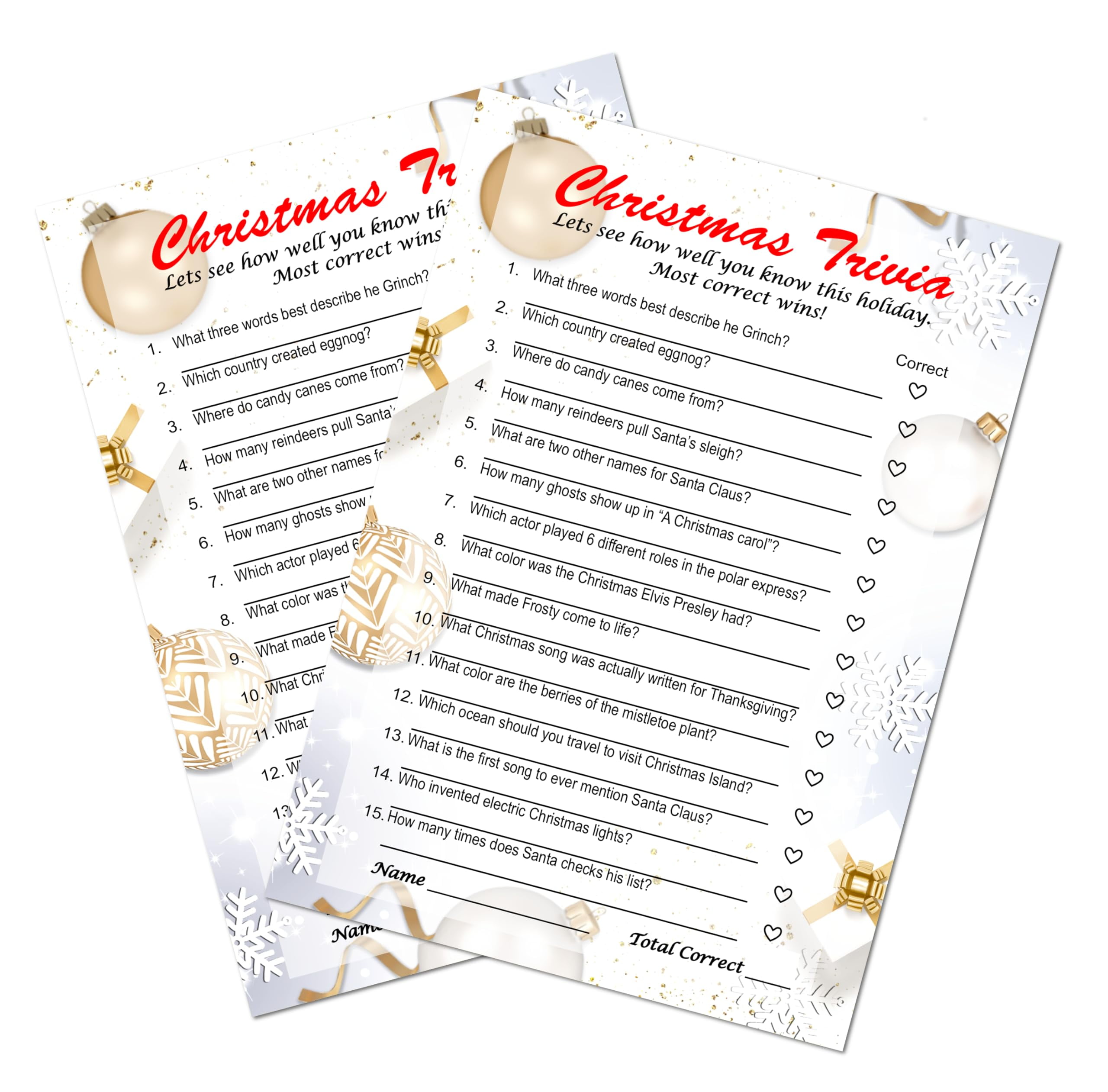 Christmas Trivia Game, Game for Family and Friends, Office Group ...