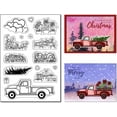 Christmas Truck Clear Stamps for Christmas Card Making DIY Poinsettia ...
