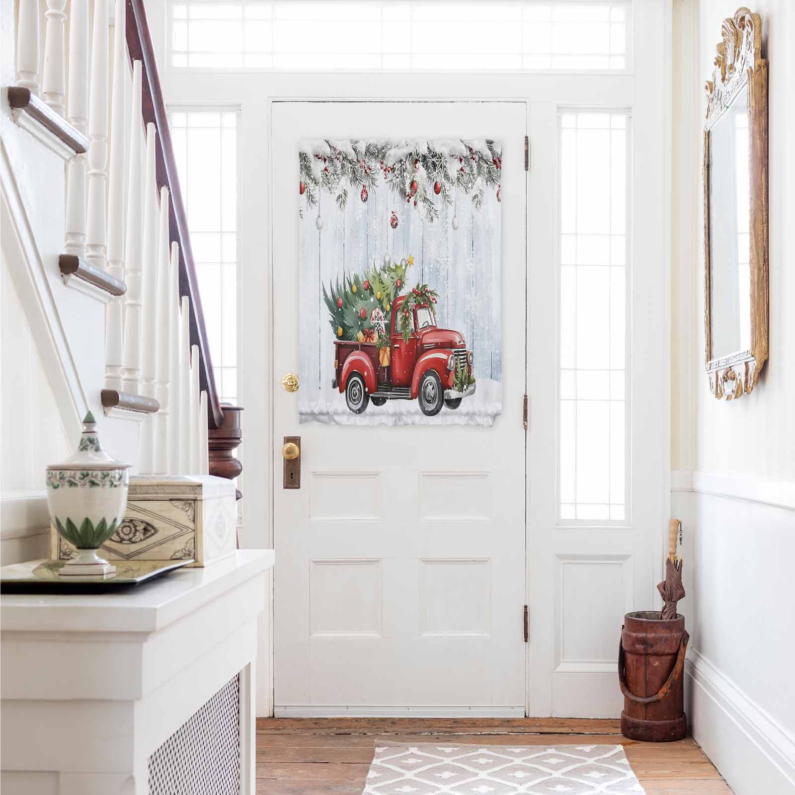 Christmas Truck Door Curtains for Door Window, French Sidelight Front ...