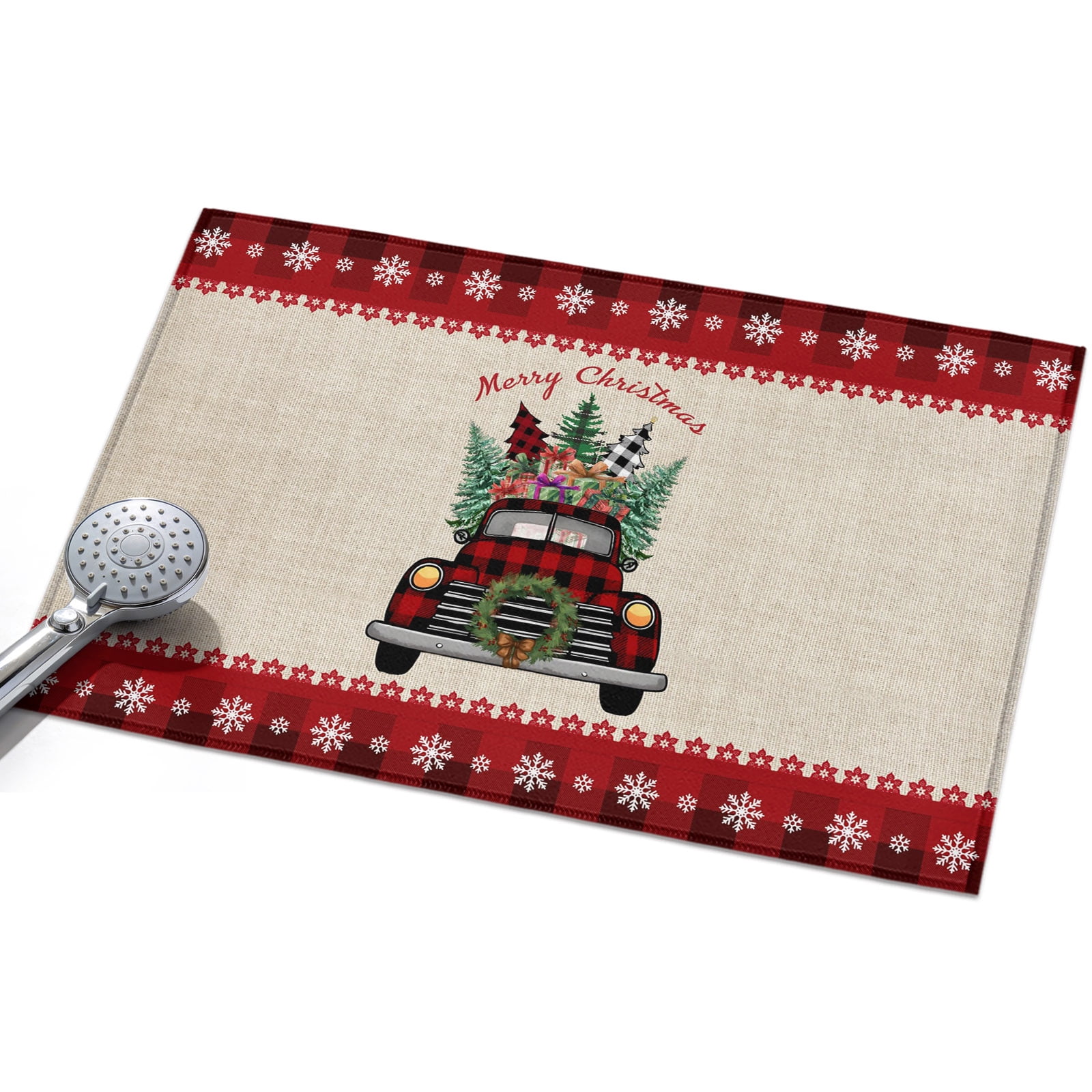 Christmas Truck Entryway Rug 2x3ft Washable Non Slip Bathroom Rug ...