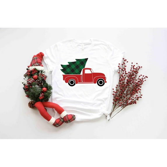 Christmas Truck Shirt, Christmas T-shirt, Christmas Family Shirt, Red ...
