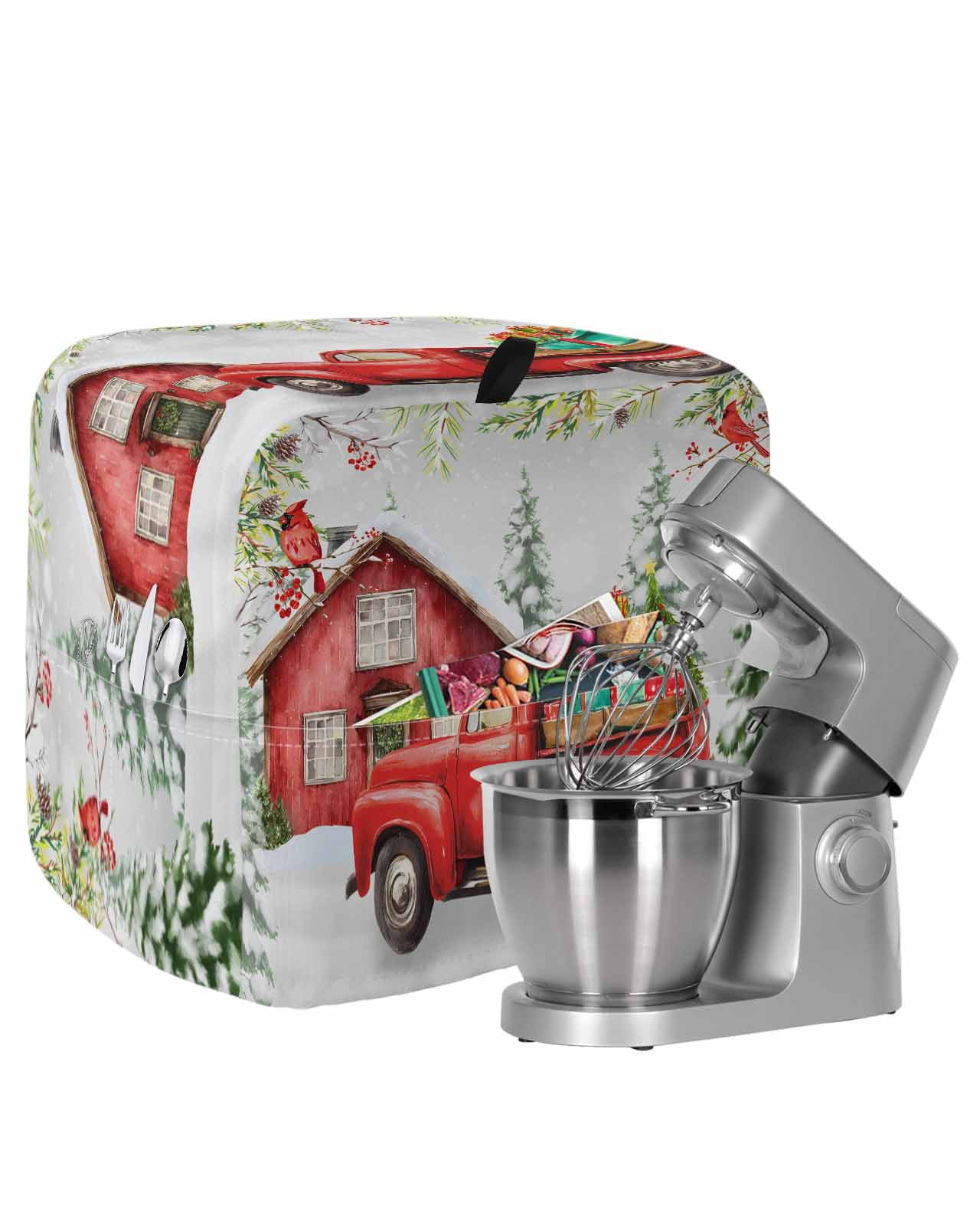 Christmas Truck Stand Mixer Dust Cover with Storage Pocket & Handles ...