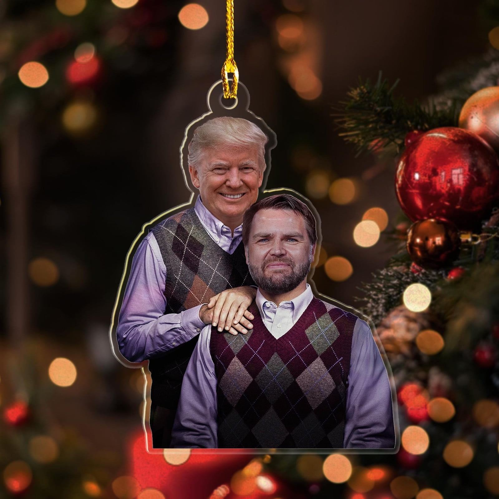 Christmas Trump Ornament 2024,Double-Sided Xmas Hanging Tree Decorations Trump 2024 Take America ...