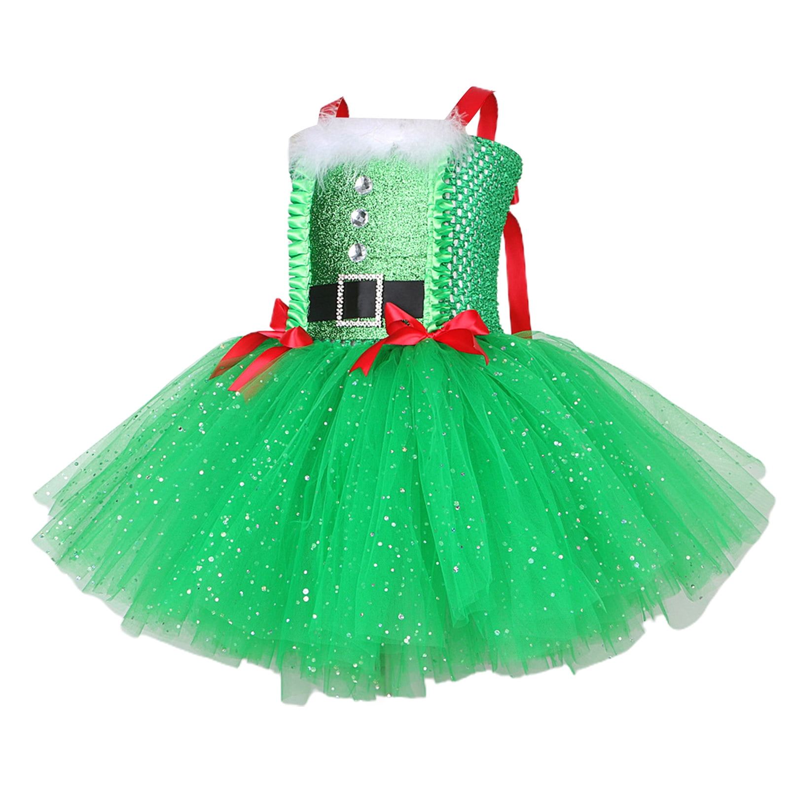 Christmas Tutu Dress for Girls Sparkly Sequin Tulle Princess Birthday ...