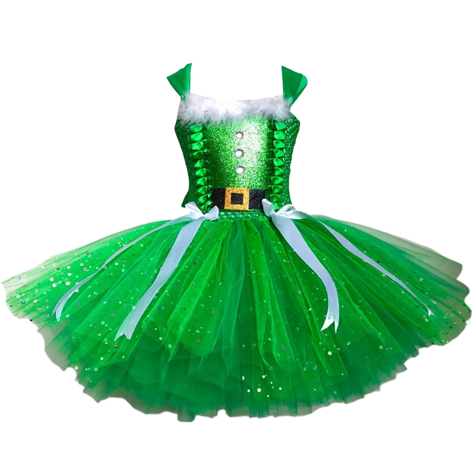 Christmas Tutu Dress for Girls Sparkly Sequin Tulle Princess Birthday ...