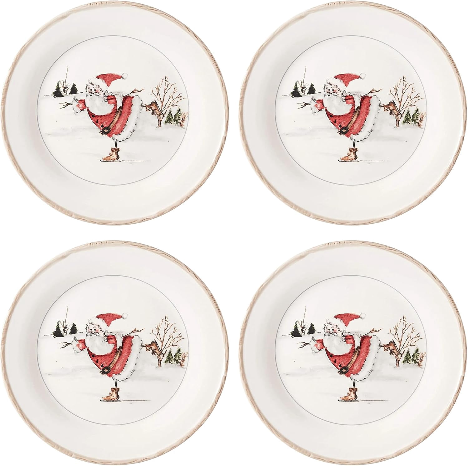 Christmas Twig Holiday Dinner Plate (Set of 4) - Holiday-Themed ...