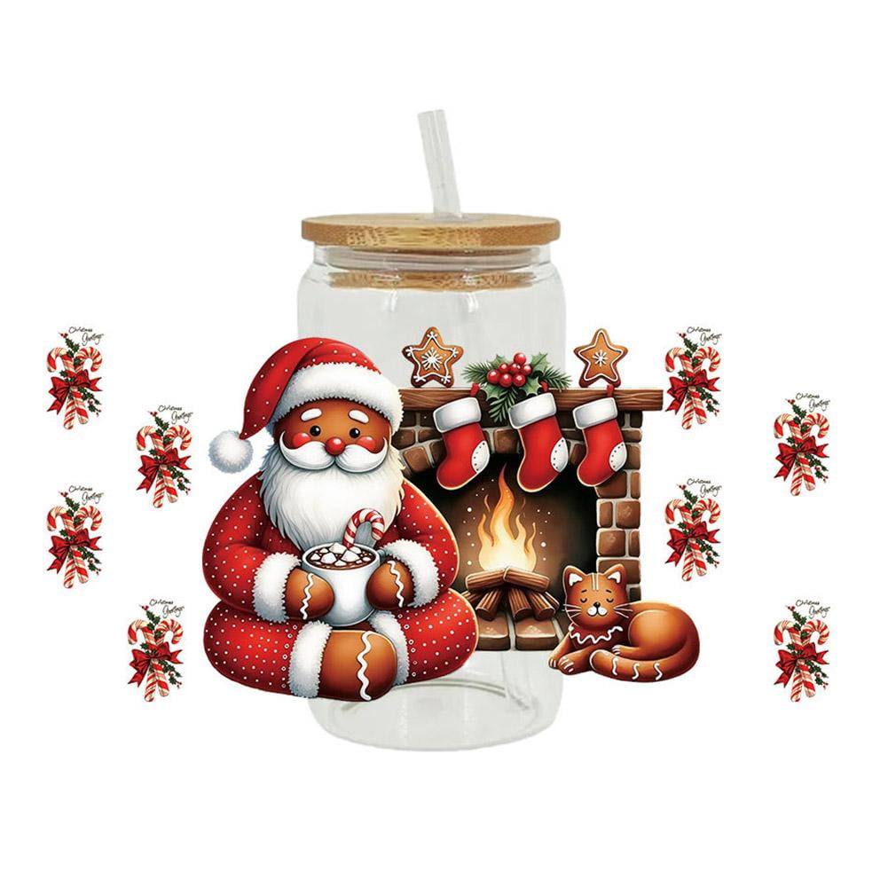 Christmas UV DTF Transfer Stickers, Santa Claus Christmas Tree Xmas ...
