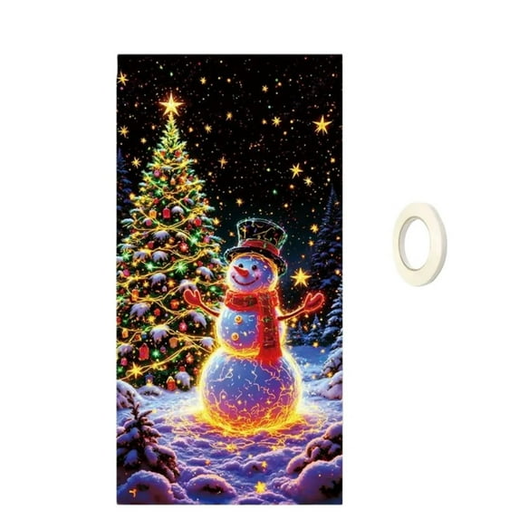 Christmas UV Fluorescent Door Cover Background Light Up Door Decor ...