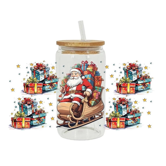 Christmas UV Transfer Sticker Glass Crystal Sticker 23cmX11cm - Walmart.com