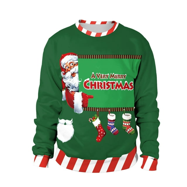 Christmas Ugly Shirts for Men, 3D Photo-Realistic Ugly Xmas Sweater ...