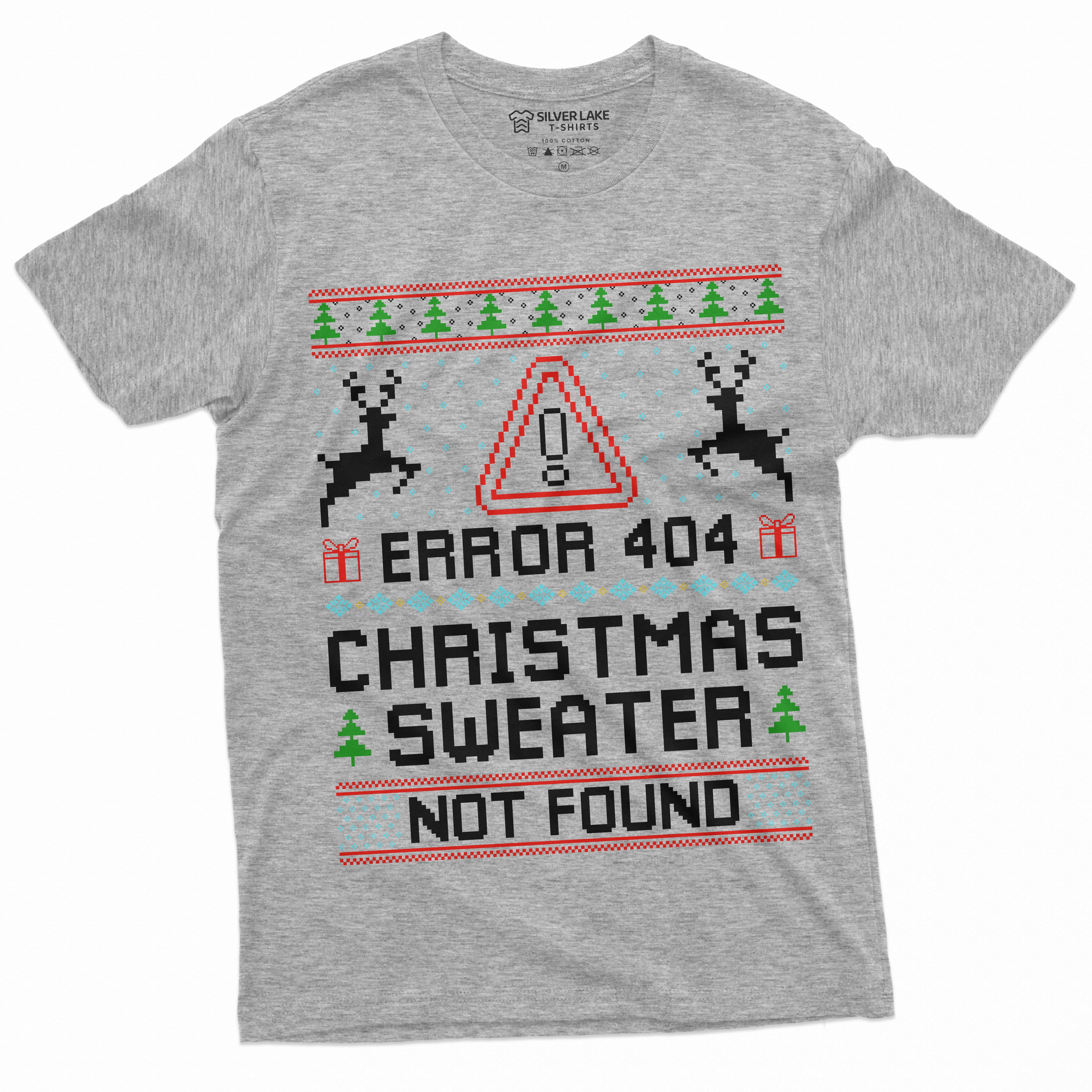 Christmas Ugly Sweater T-Shirt Funny Programmer Error 404 Sweater Not ...