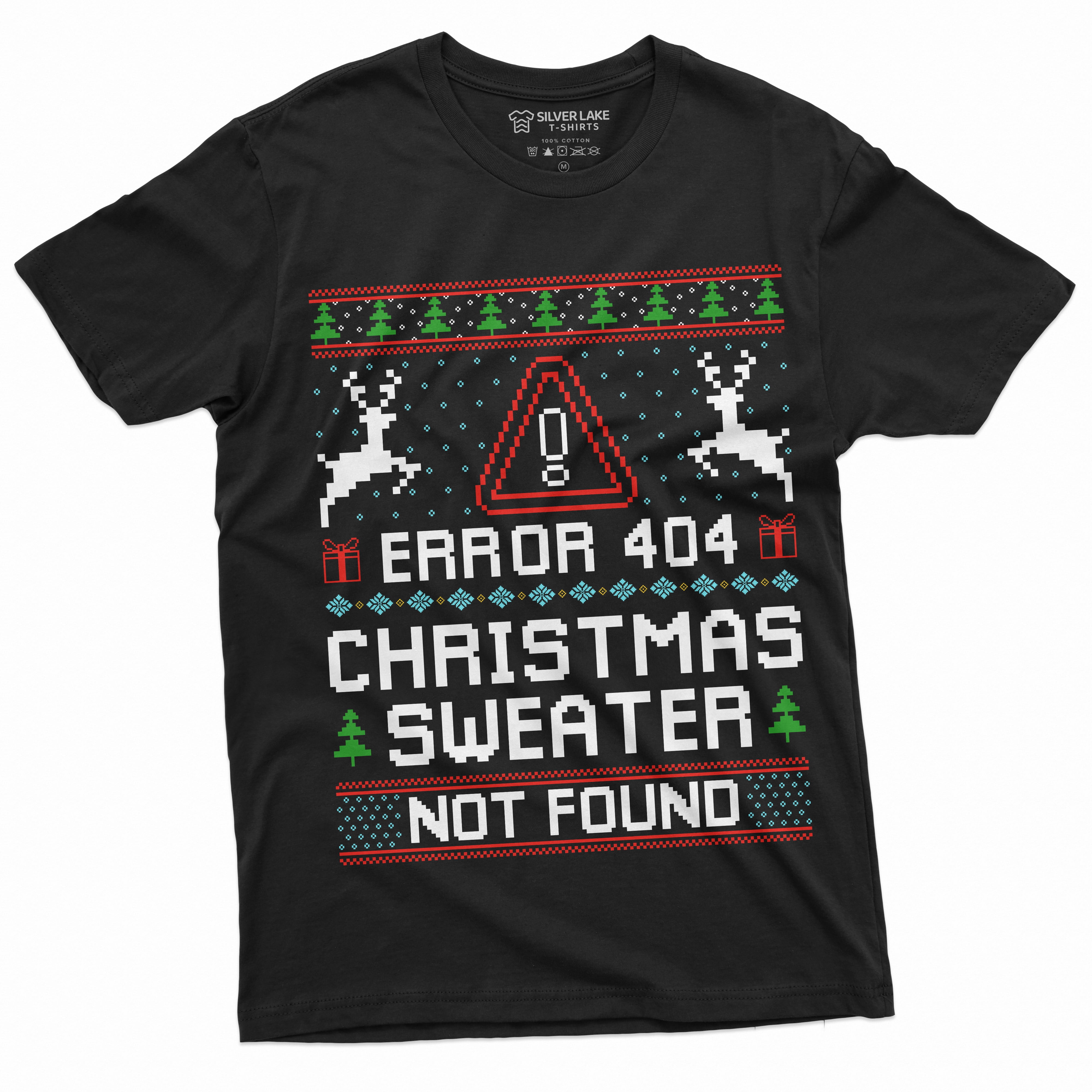 Christmas Ugly Sweater T-Shirt Funny Programmer Error 404 Sweater Not ...