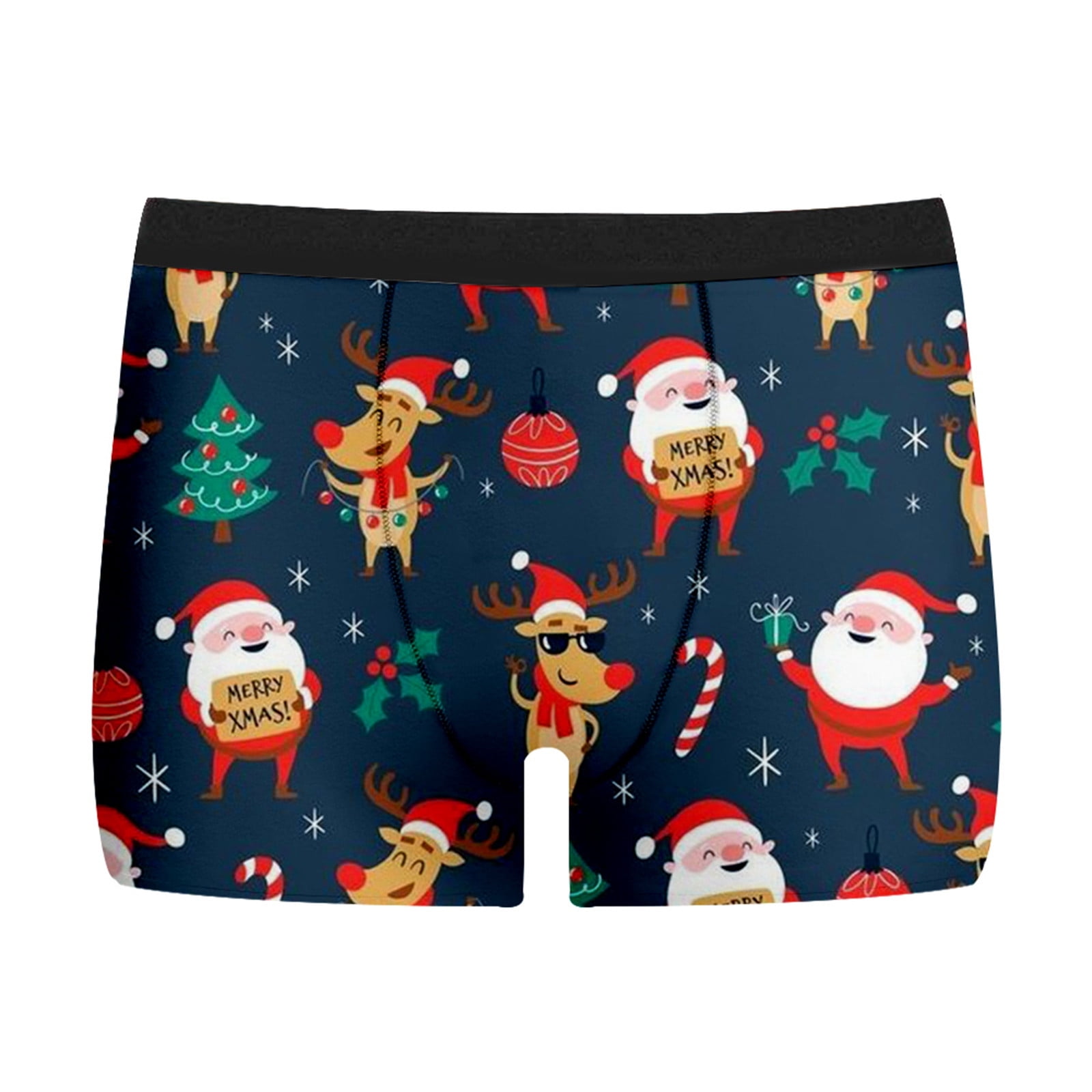 Christmas Underwear for Men Comfy Soft Moisture Wicking Boxer Briefs L ...